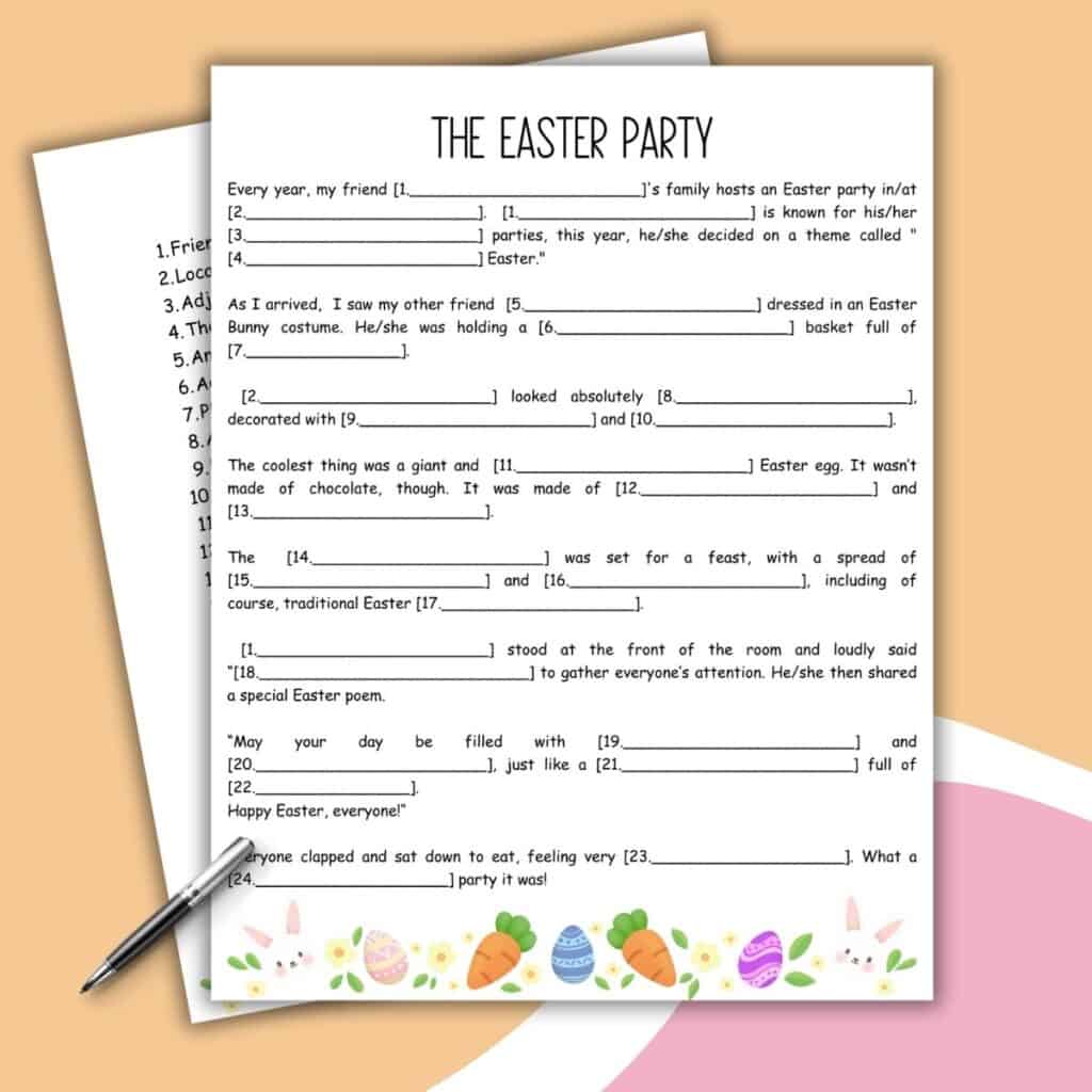 Free Easter Mad Libs - Love & Laugh Games