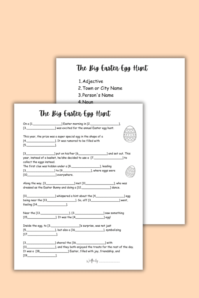 Free Easter Mad Libs - Love & Laugh Games
