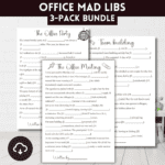 Printable Office Mad Libs 3-Pack Bundle - Love And Laugh Games