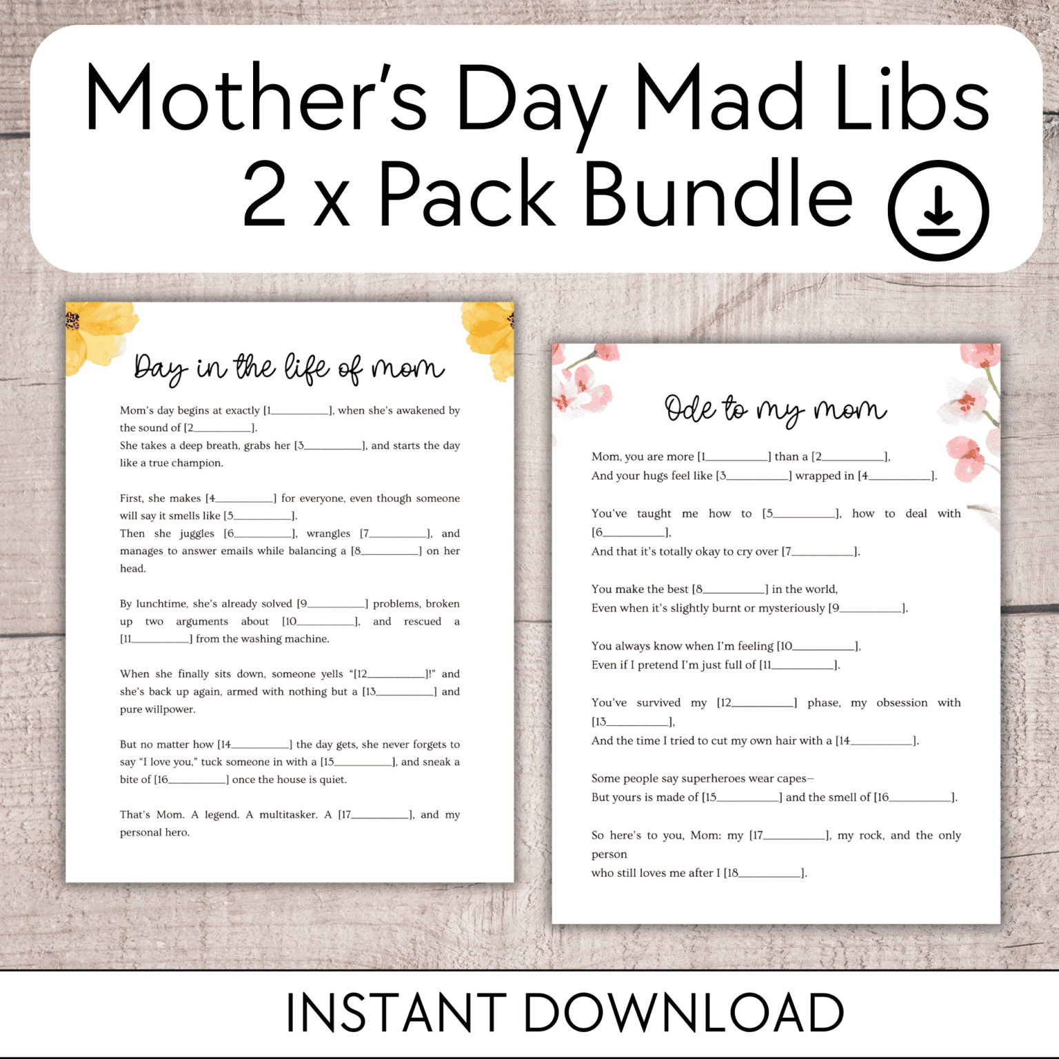 Mother's Day Mad Libs - Free Printable - Love And Laugh Games
