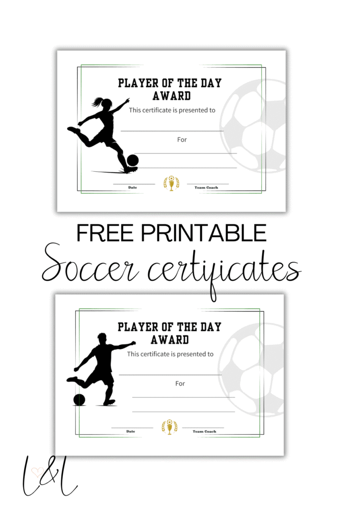 Free Printable Soccer Certificates - Player of the Day - Love And Laugh ...