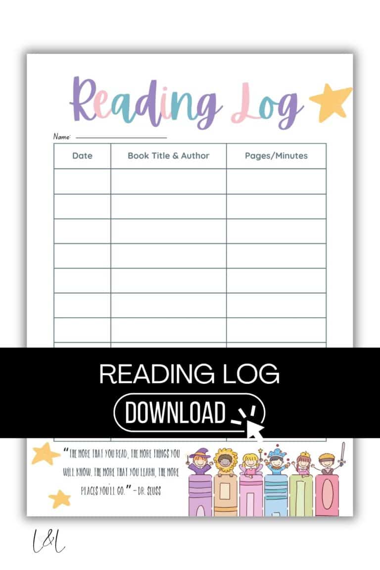 Free Printable Reading Log for Kids - 3 Fun Styles! - Love & Laugh Games