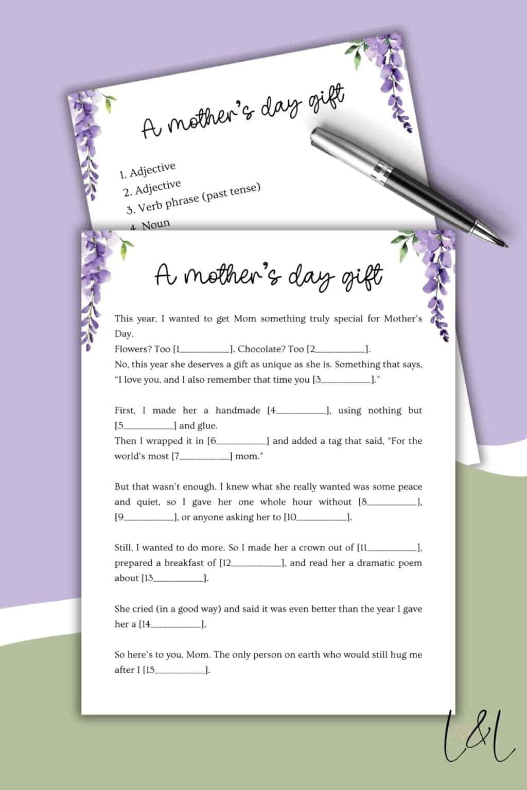 Mother's Day Mad Libs - Free Printable - Love & Laugh Games