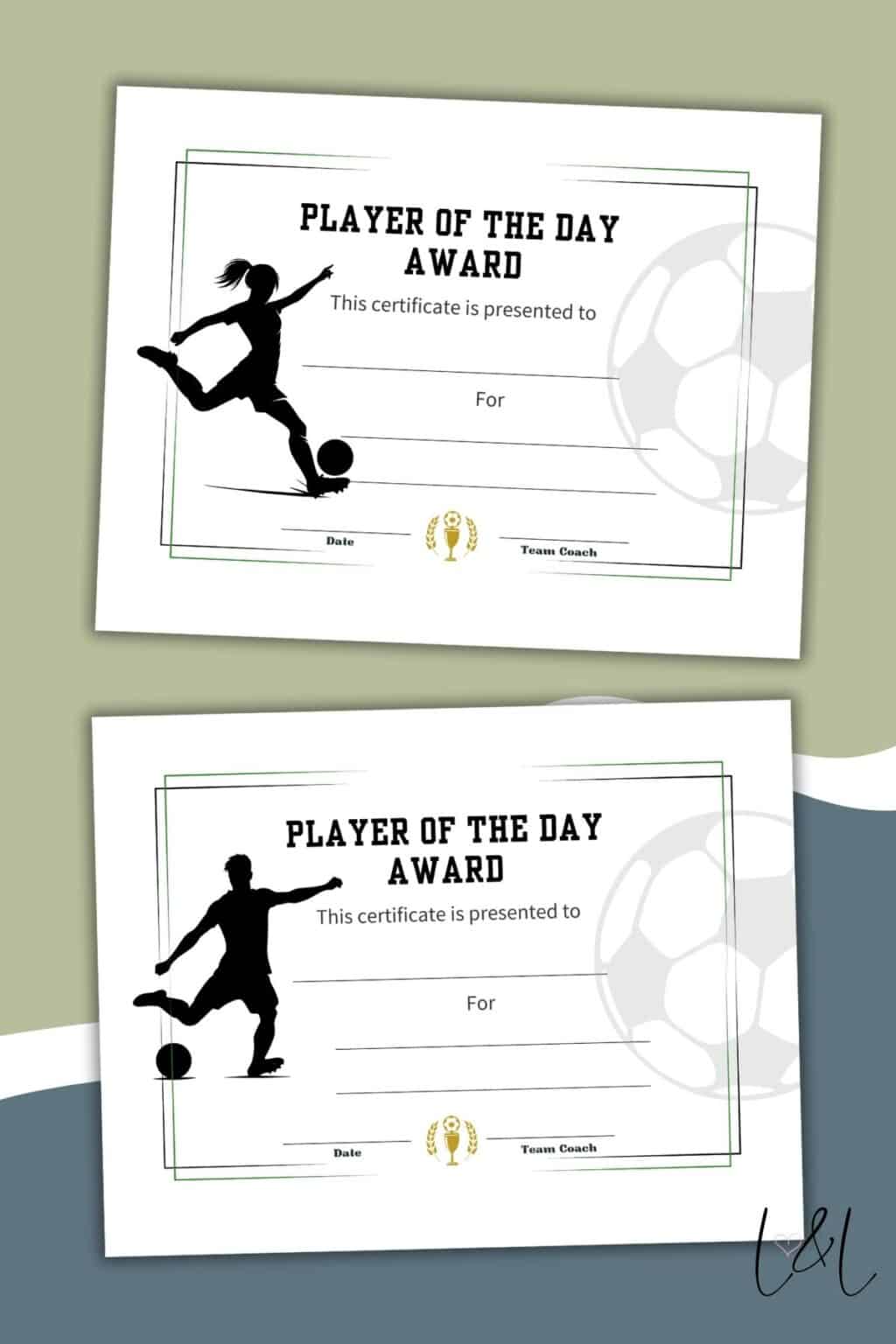 Free Printable Soccer Certificates - Player of the Day - Love & Laugh Games