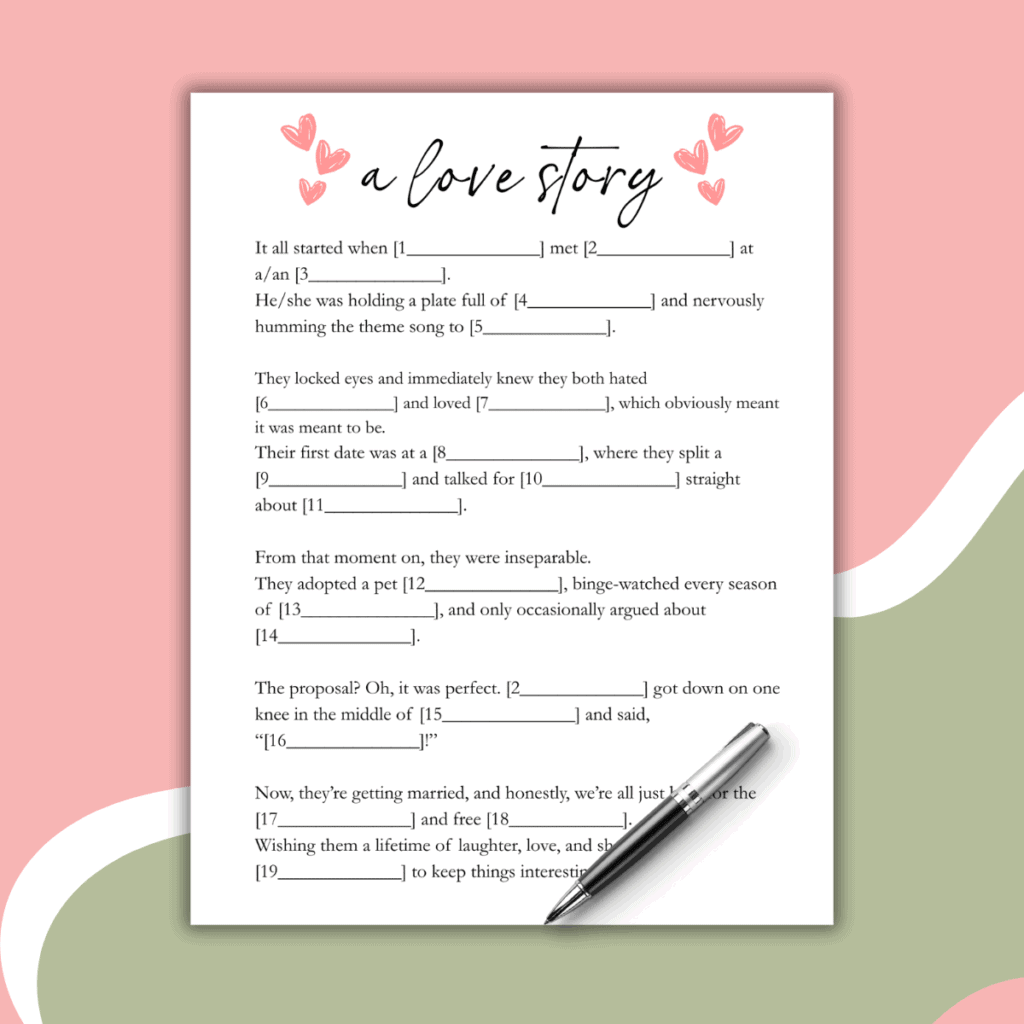 The Best Free Mad Libs Style Story For Your Workplace - Love & Laugh Games