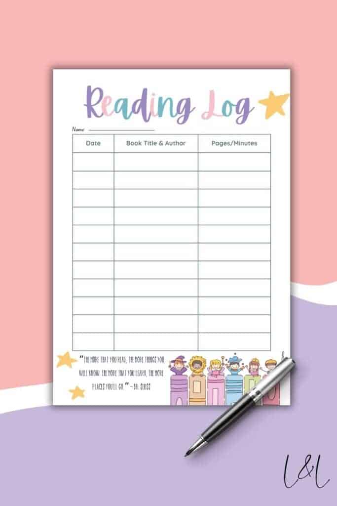 Free Printable Reading Log for Kids - 3 Fun Styles! - Love & Laugh Games