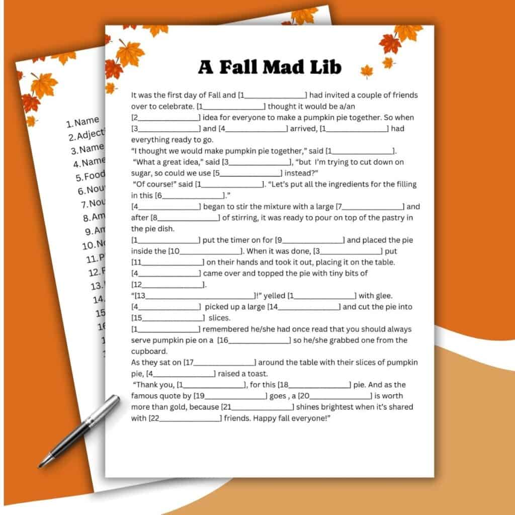 Free Bridal Shower Mad Lib Style Printable - Love & Laugh Games