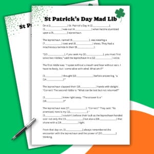 St Patrick’s Day Mad Libs Style Free Printable - Love & Laugh Games