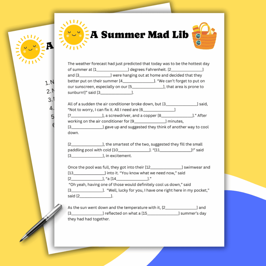 New Years Resolution Mad Libs Style Free Printable - Love & Laugh Games