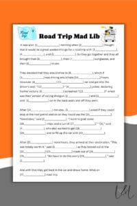 Road Trip Mad Libs Style Free Printable - Love & Laugh Games