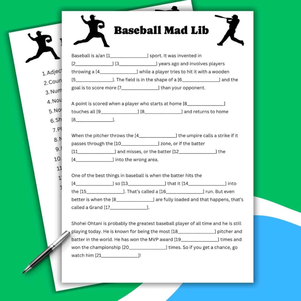 Winter Mad Libs Style Free Printable - Love & Laugh Games