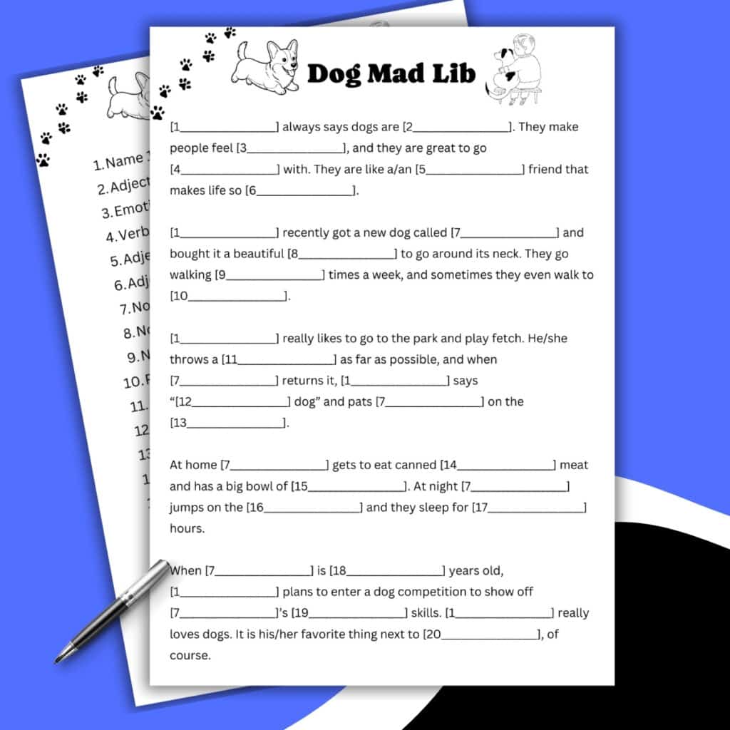 Thanksgiving Mad Libs Style Free Printable - Love & Laugh Games