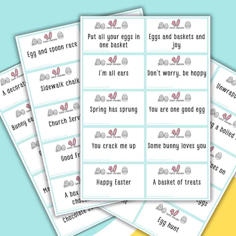 Free Printable Easter Charades Cards - Love & Laugh Games