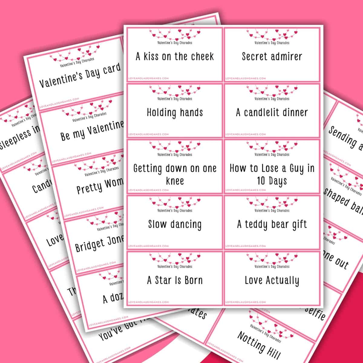 Valentine's Day Charades Free Printable - Love & Laugh Games