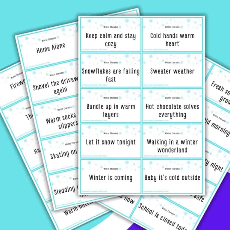 Winter Charades - With Free Printable Cards - Love & Laugh Games