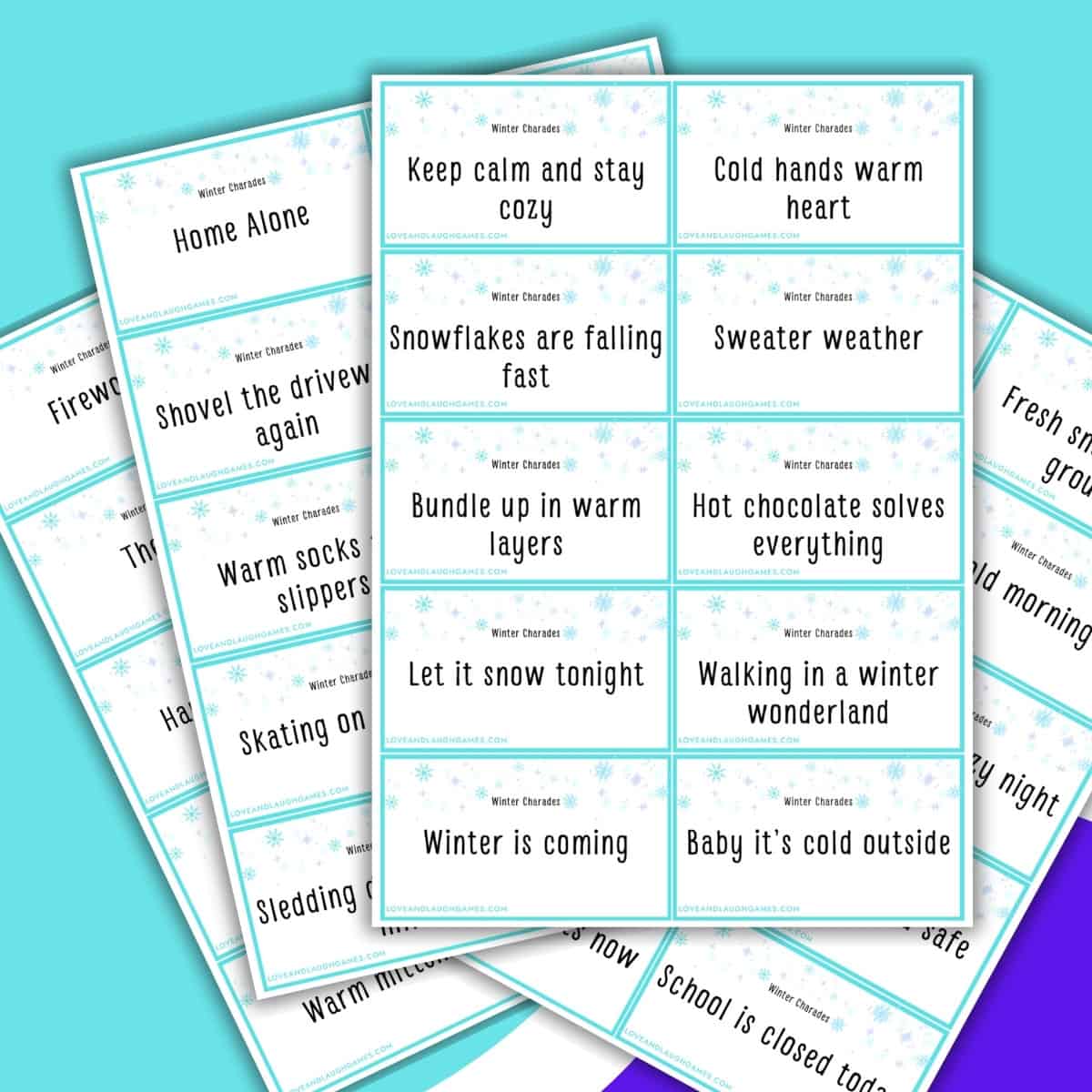 Winter Charades - With Free Printable Cards - Love & Laugh Games