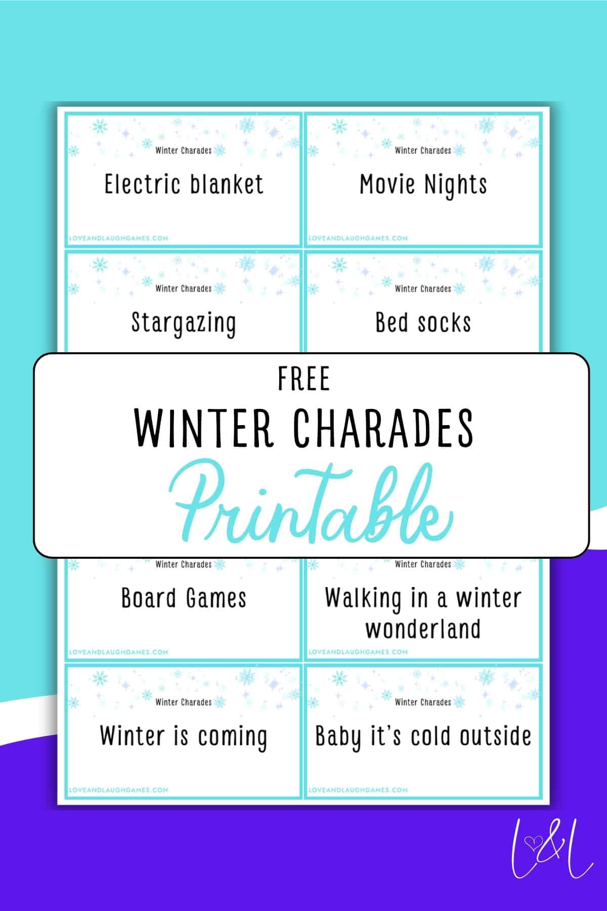 Winter Charades With Free Printable Cards - Love & Laugh Games