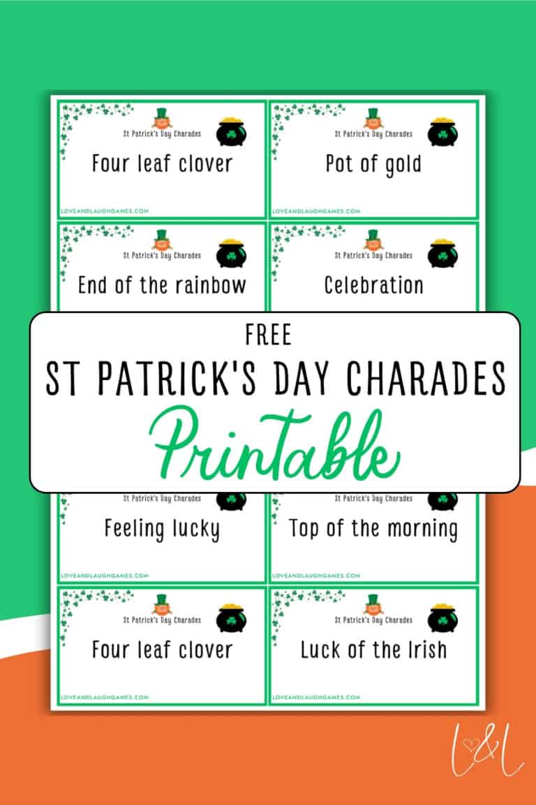 St Patrick's Day Charades Free Printable - Love & Laugh Games